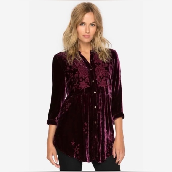 Johnny Was | Tops | Johnny Was Roberta Velvet Smock Shirt | Poshmark